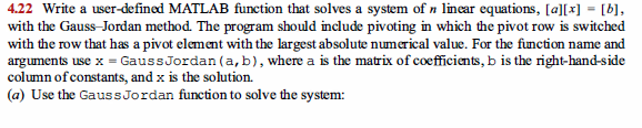 Solved 4.22 Write a user-defined MATLAB function that solves | Chegg.com