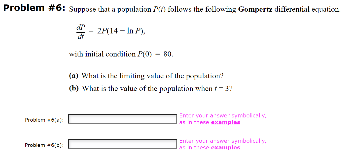 Solved dtdP=2P(14−lnP) with initial condition P(0)=80. (a) | Chegg.com