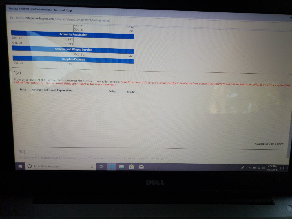Solved shared Exercise 3-9 (Part Level Submission) Selected | Chegg.com