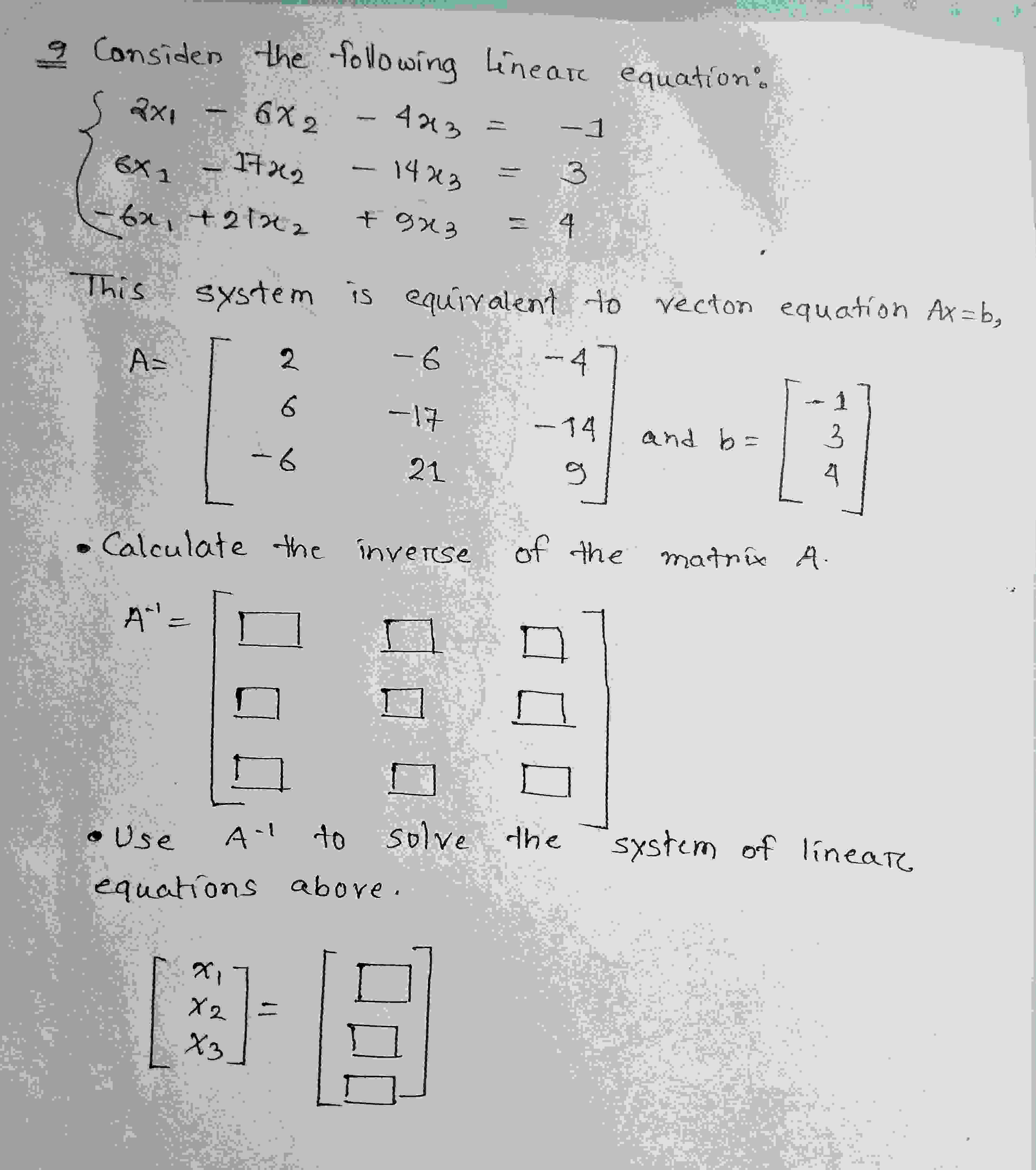 Solved 9 ﻿Considen the following linear | Chegg.com