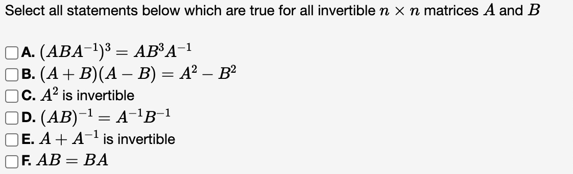 Solved Select all statements below which are true for all | Chegg.com