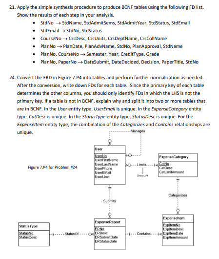 21. Apply the simple synthesis procedure to produce | Chegg.com
