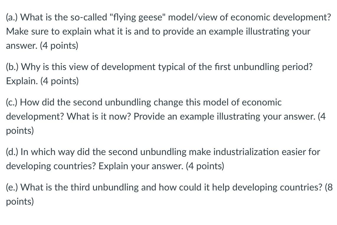 Solved (a.) What is the so-called "flying geese" model/view | Chegg.com