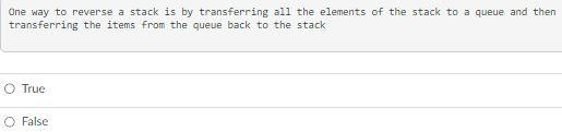 Solved One way to reverse a stack is by transferring all the | Chegg.com