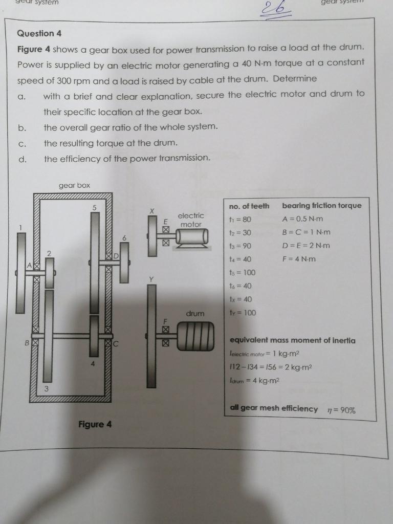 Solved your system gear system 26 Question 4 a. Figure 4 | Chegg.com