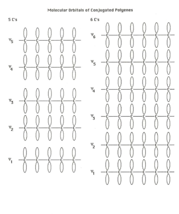 Molecular Orbitals of Conjugated Polyenes 5 Cs 6 C's | Chegg.com