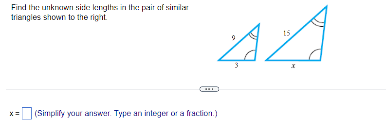 Solved Find the unknown side lengths in the pair of similar | Chegg.com
