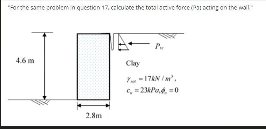Solved "For the same problem in question 17, calculate the | Chegg.com