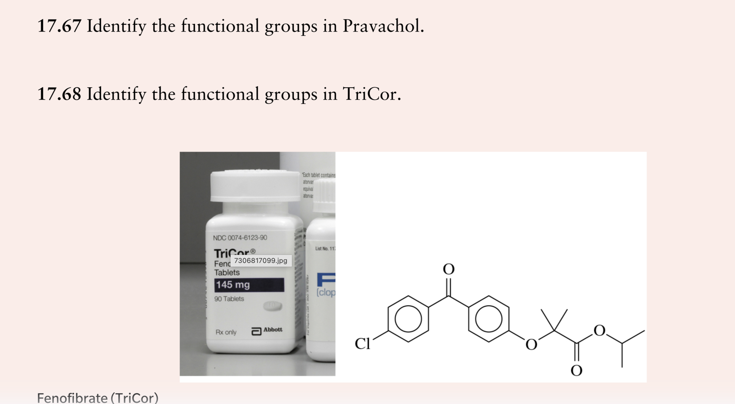 Solved 17.67 Identify the functional groups in Pravachol. | Chegg.com
