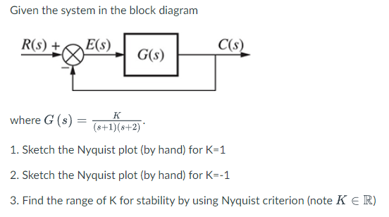Solved Given the system in the block diagram where | Chegg.com