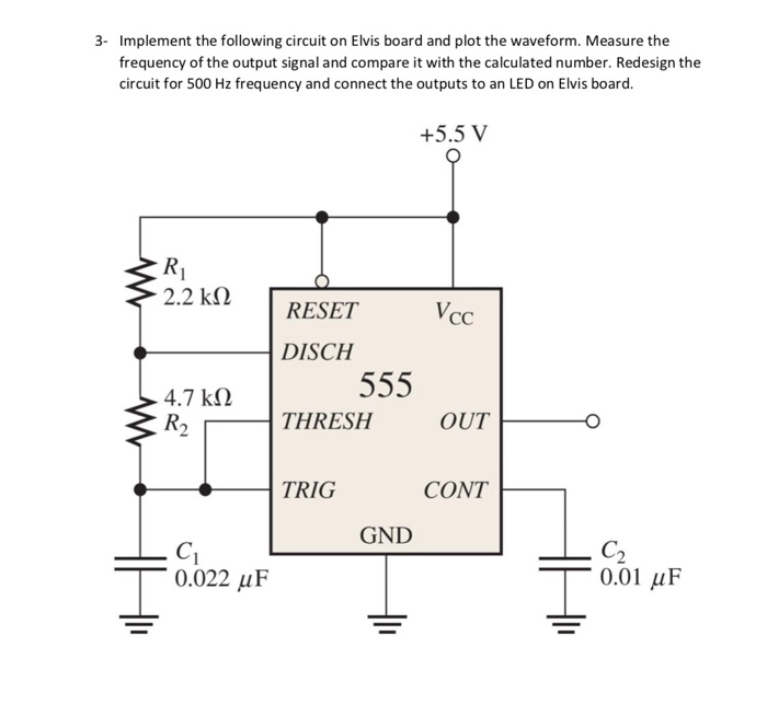 Solved 3- Implement the following circuit on Elvis board and | Chegg.com