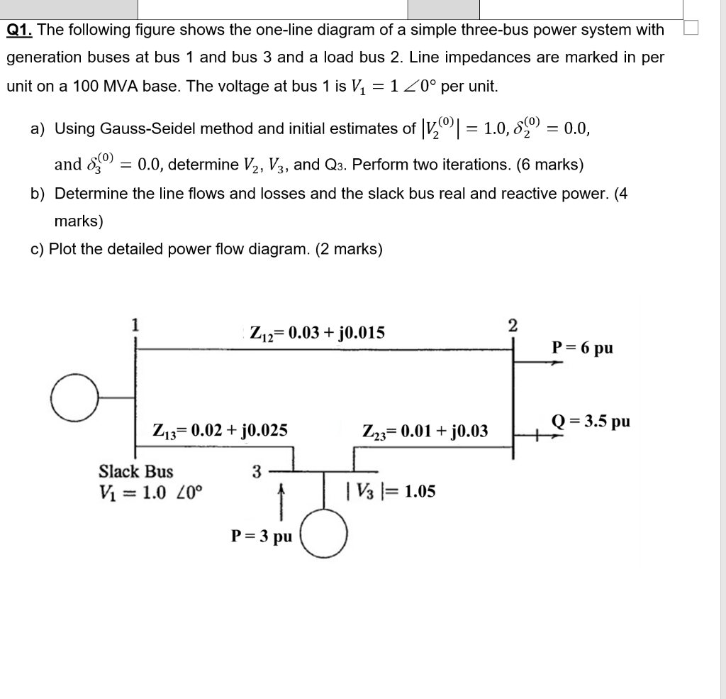 Solved Q1. The following figure shows the one-line diagram | Chegg.com