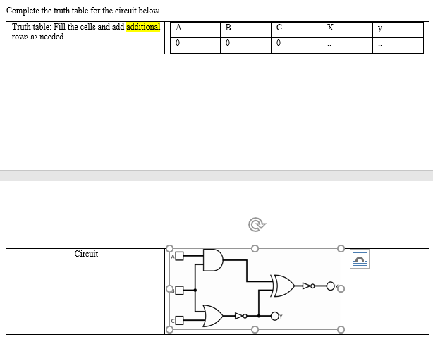 Solved Complete the truth table for the circuit below Truth | Chegg.com