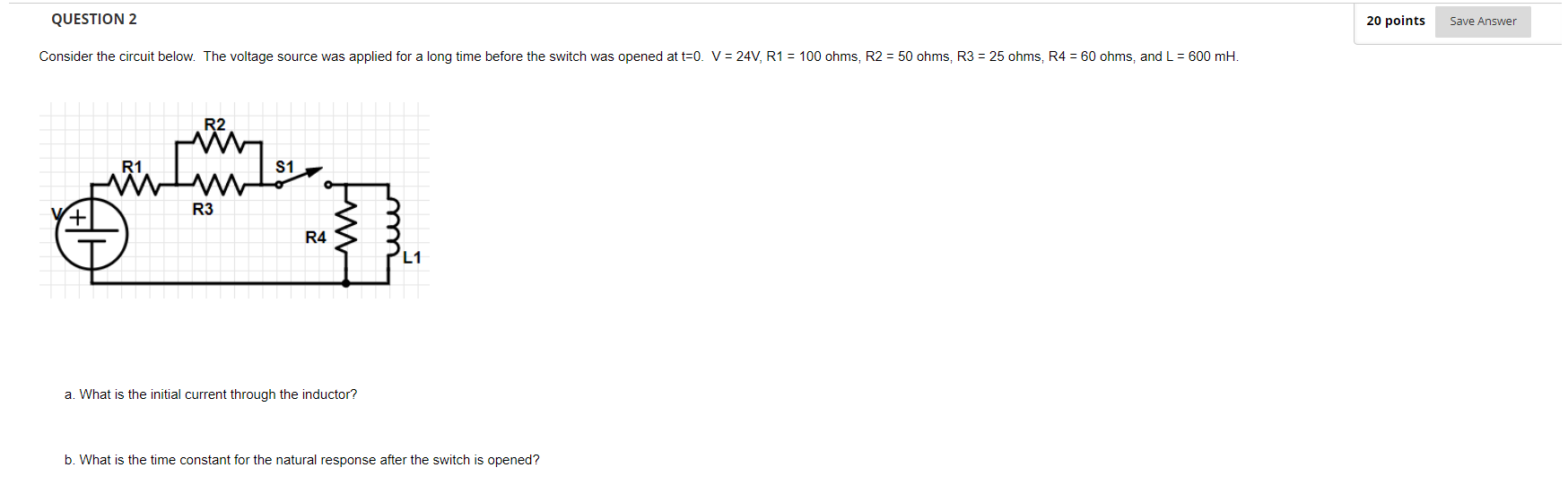 Solved Consider the circuit below. The voltage source was | Chegg.com