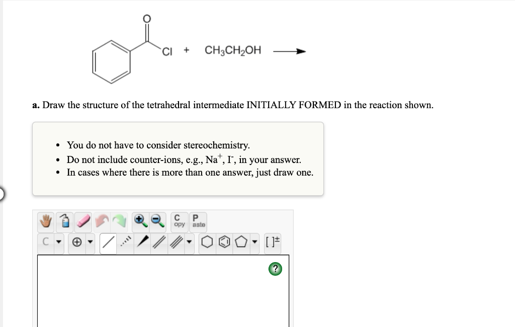 Solved w + CH3CH2OH a. Draw the structure of the tetrahedral | Chegg.com