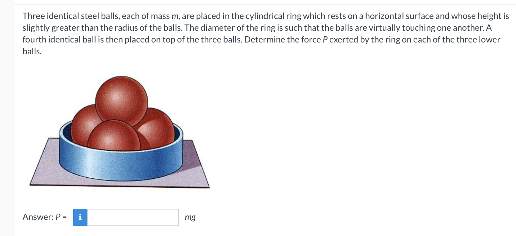 Solved Three identical steel balls, each of mass m, are | Chegg.com