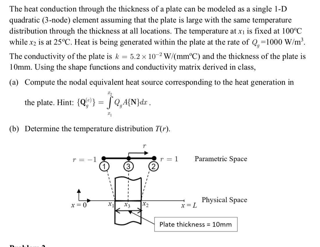 The heat conduction through the thickness of a plate | Chegg.com