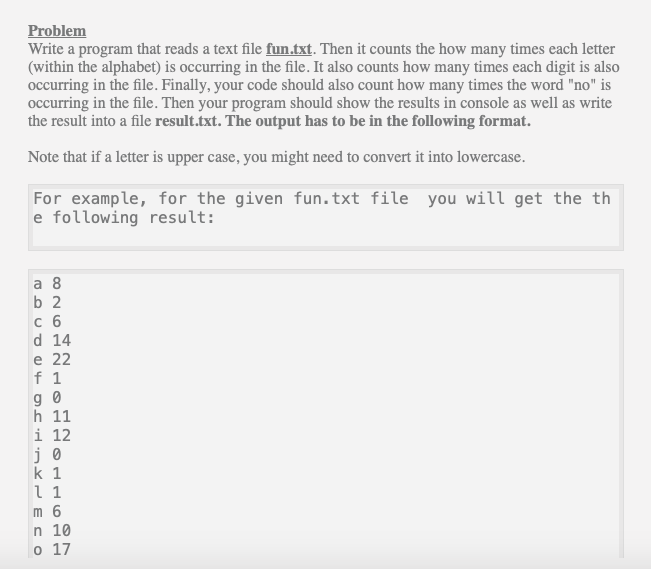 Problem Write a program that reads a text file | Chegg.com