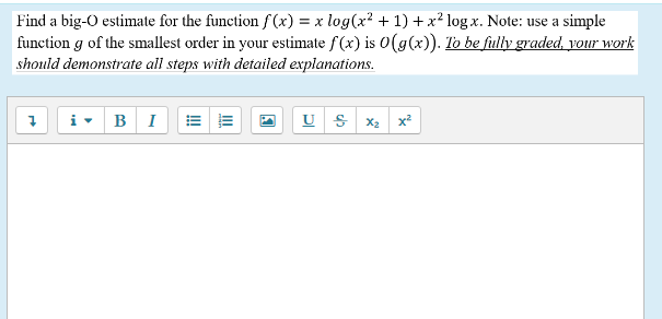Solved Find a big-O estimate for the function | Chegg.com