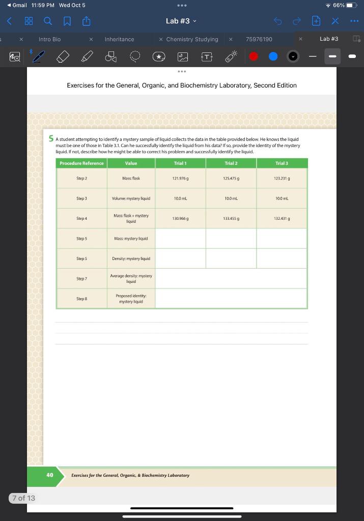 Exercises for the General, Organic, and Biochemistry | Chegg.com