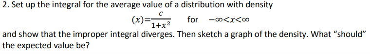 Solved 2. Set up the integral for the average value of a | Chegg.com