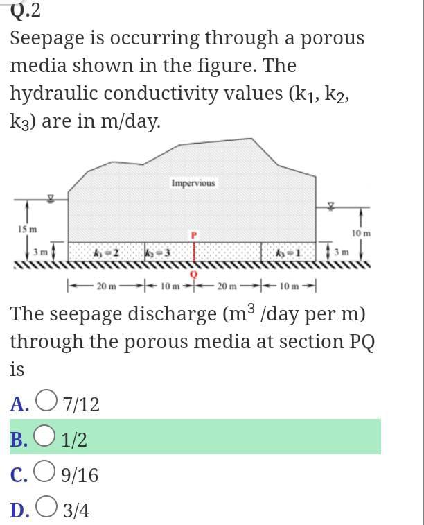 Solved Q.2 Seepage is occurring through a porous media shown | Chegg.com
