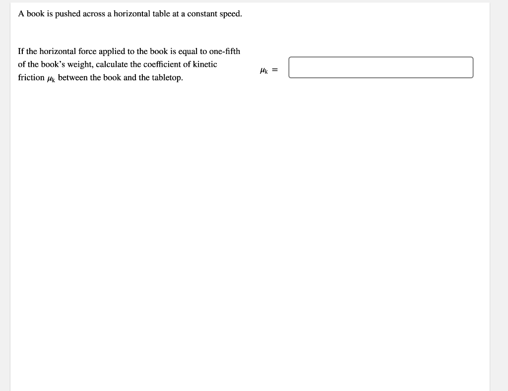 Solved A book is pushed across a horizontal table at a | Chegg.com