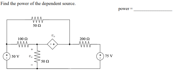 Solved Find the power of the dependent source. | Chegg.com