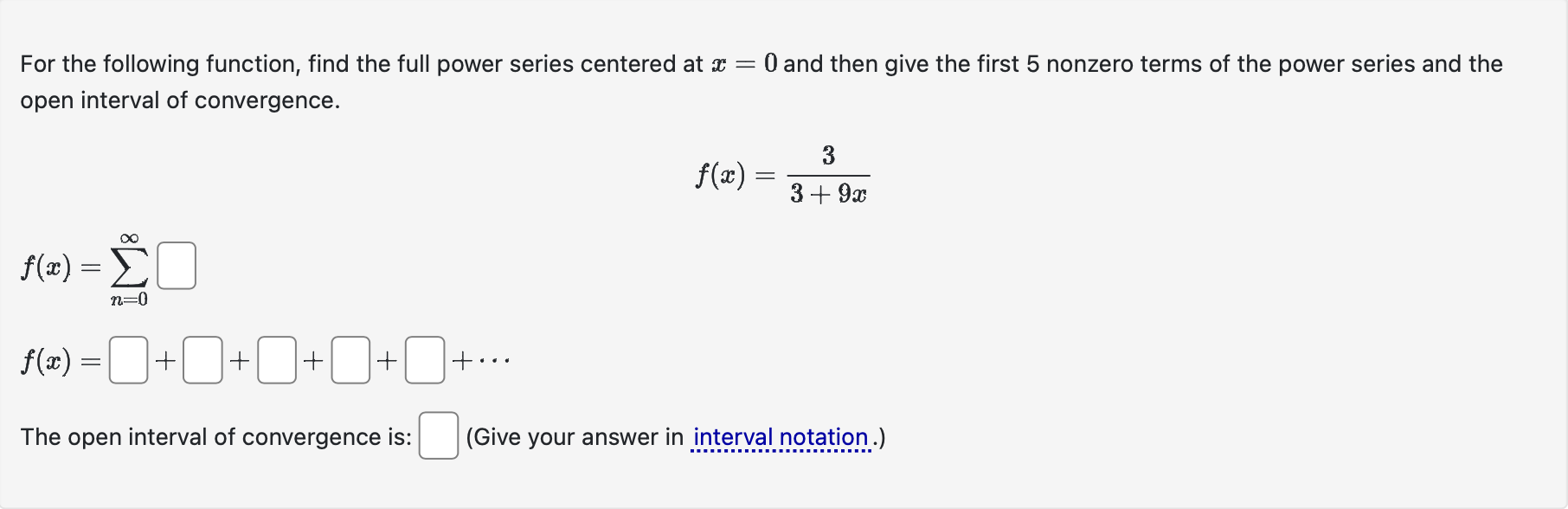 Solved For the following function, find the full power | Chegg.com