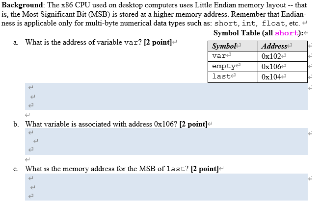 Background: The x86 CPU used on desktop computers | Chegg.com