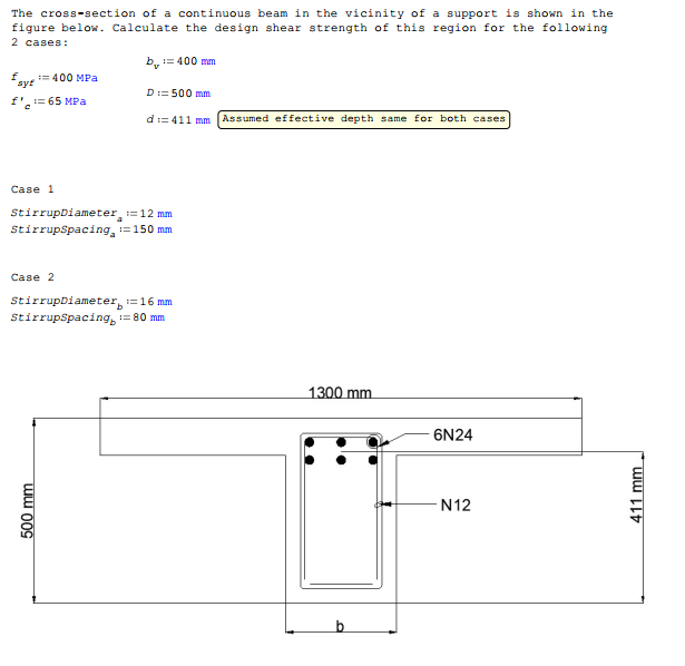Solved The cross-section of a continuous beam in the | Chegg.com