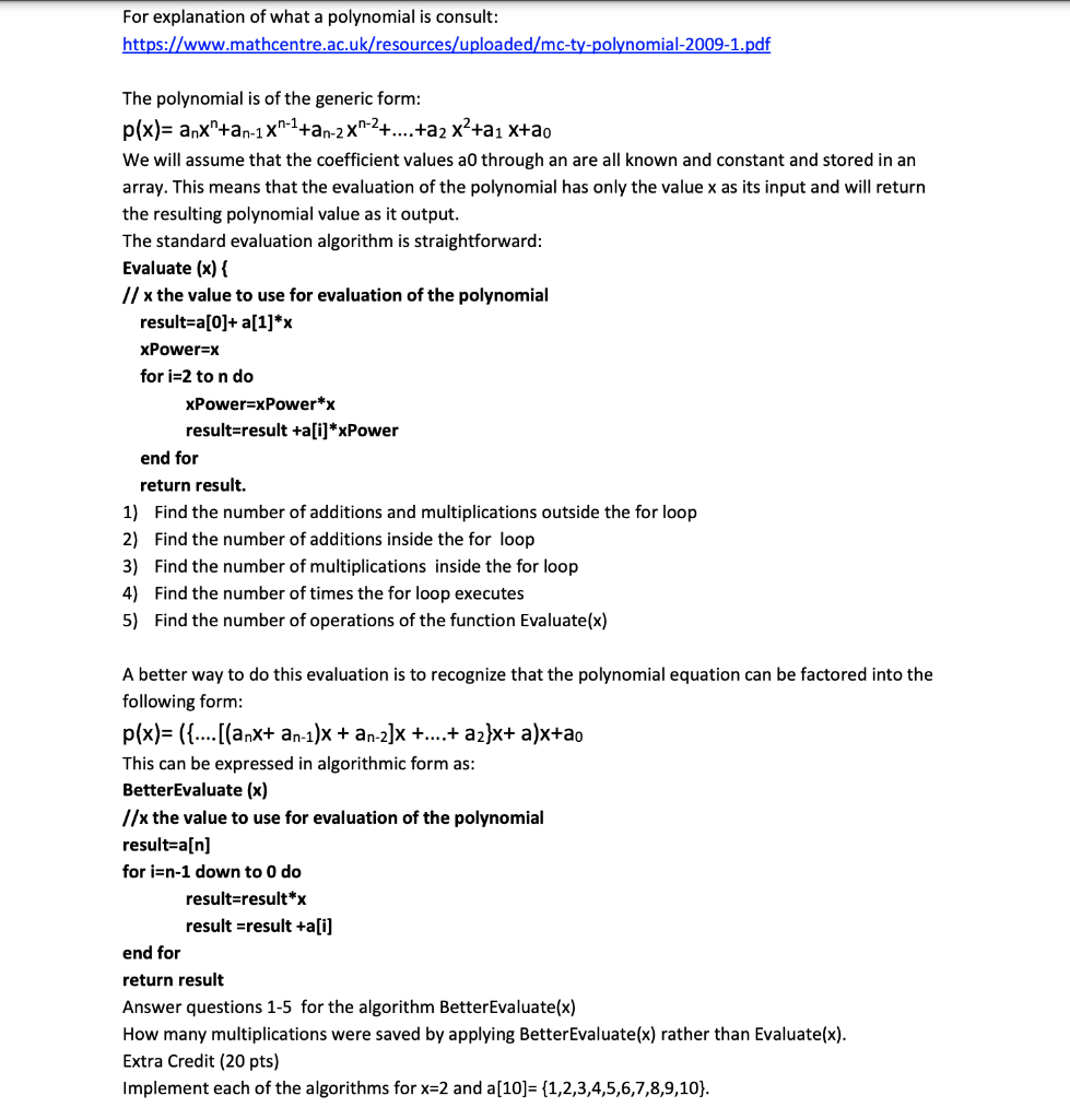 Solved Exercise 3: Consider the algorithm below: 1. i=n; 2. | Chegg.com