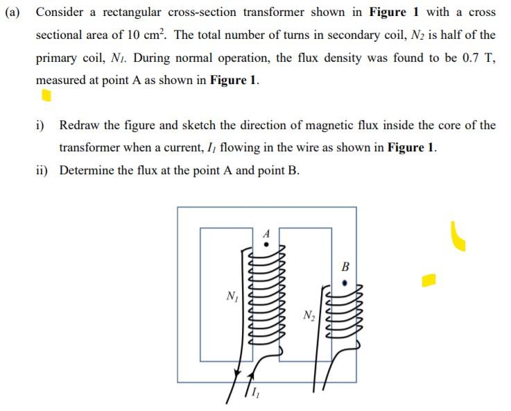 Solved (a) Consider a rectangular cross-section transformer | Chegg.com