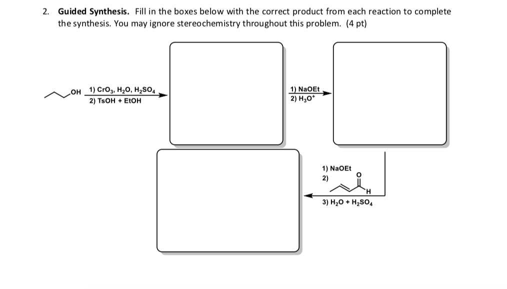 Solved 2. Guided Synthesis. Fill in the boxes below with the | Chegg.com