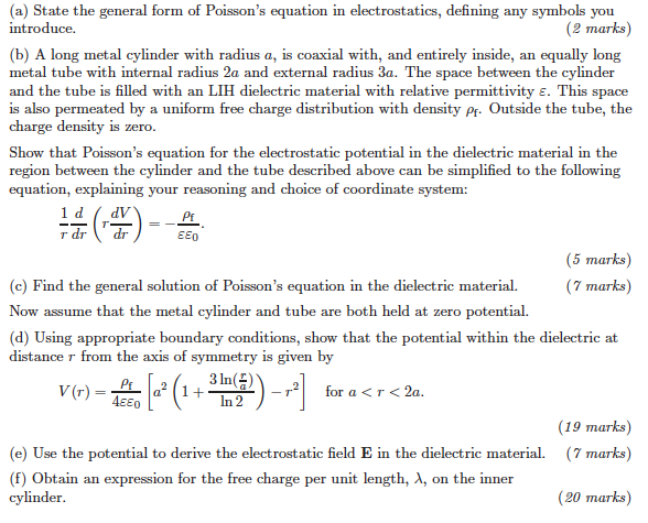 Solved (a) State the general form of Poisson's equation in | Chegg.com