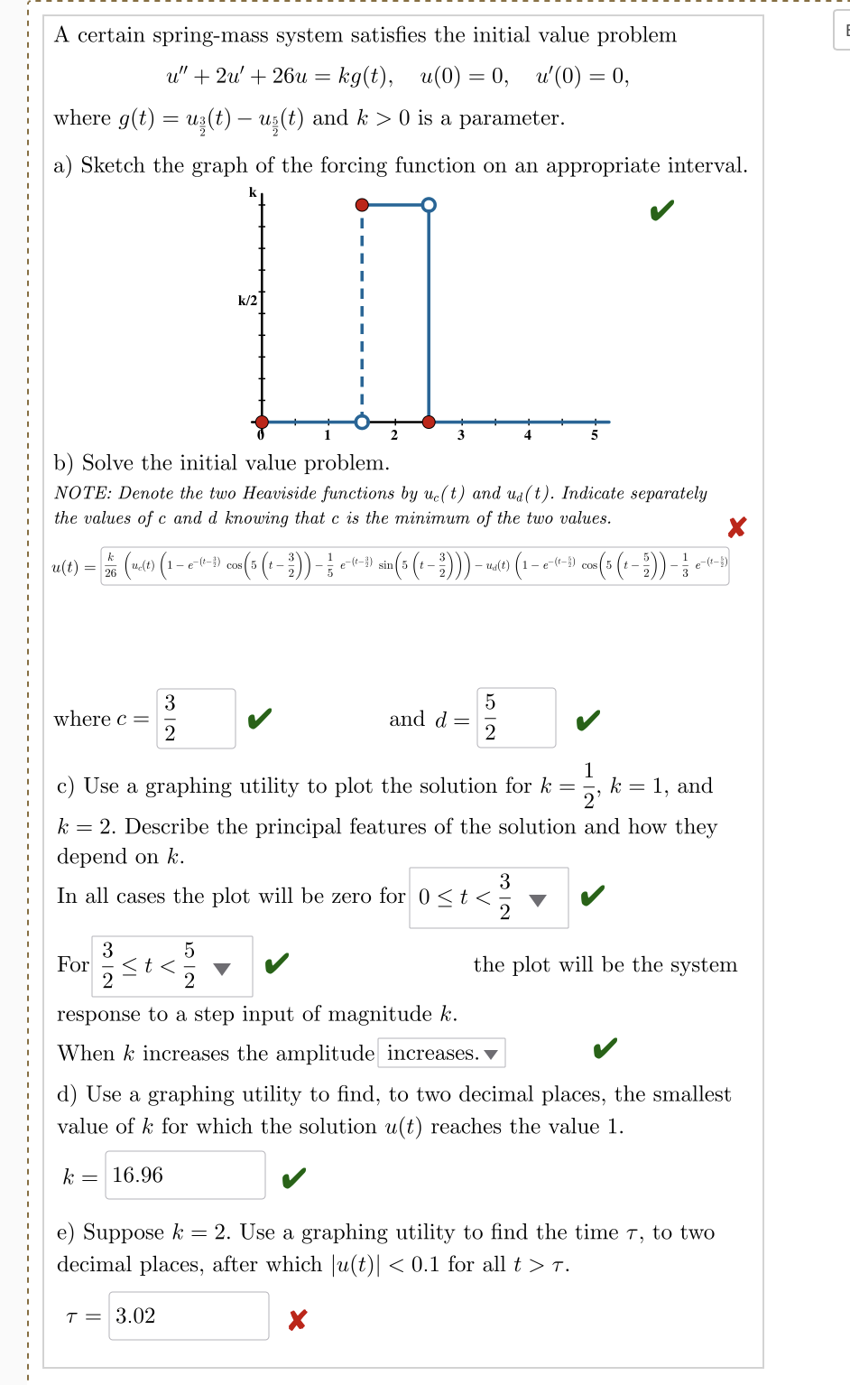 A Certain Spring Mass System Satisfies The Initial