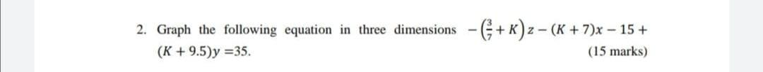 Solved 2. Graph the following equation in three dimensions - | Chegg.com