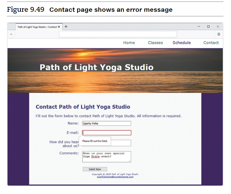 Solved Path of Light Yoga Contact page exercise TASK 1: | Chegg.com