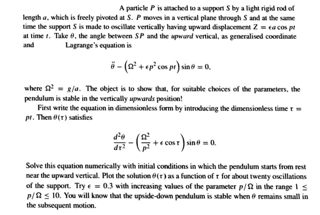 This is a problem in Analytical Mechanics. I want | Chegg.com