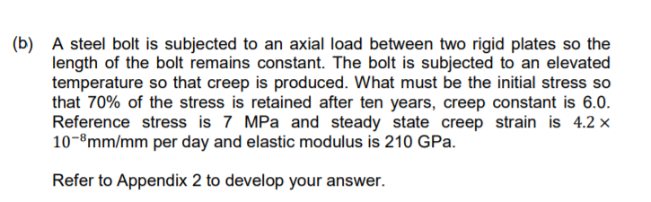 Solved (b) A steel bolt is subjected to an axial load | Chegg.com