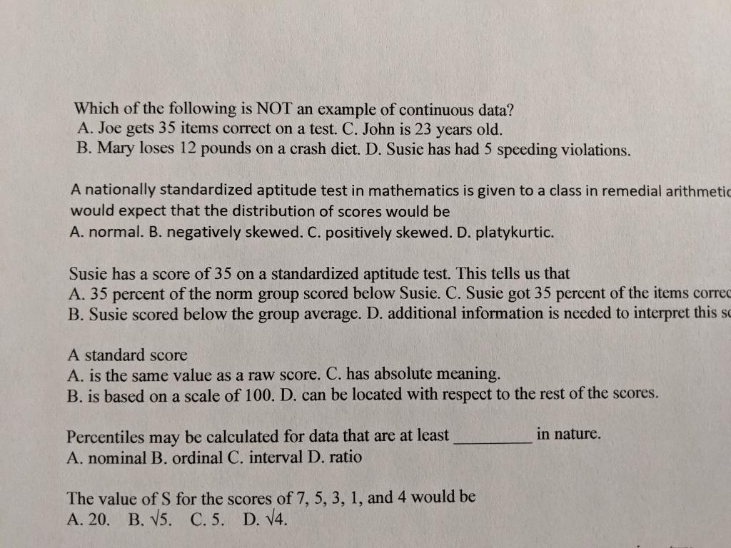 Solved Which of the following is NOT an example of | Chegg.com