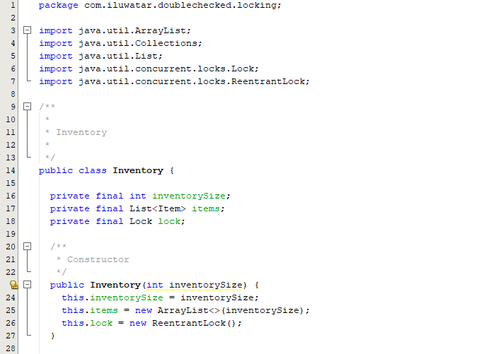 Solved package com.iluwatar.doublechecked.locking; 2 3 THE 0 | Chegg.com