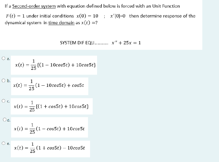 Solved If a Second-order system with equation defined below | Chegg.com