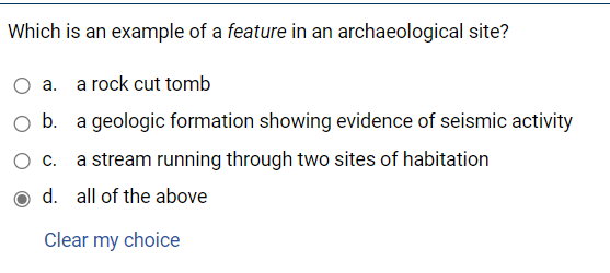 Solved Which is an example of a feature in an archaeological | Chegg.com