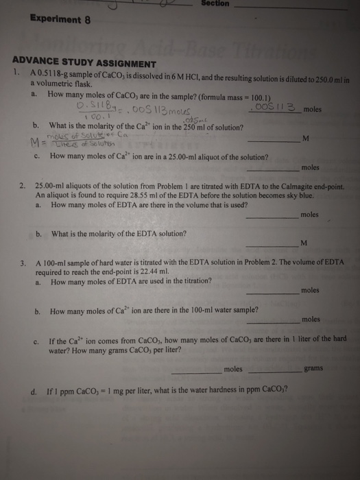 Solved A 0.5118 g sample of CaCO3 is dissolved in 6 M HCL | Chegg.com
