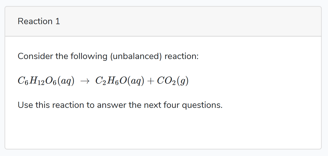 Solved Reaction 1 Consider the following (unbalanced) | Chegg.com