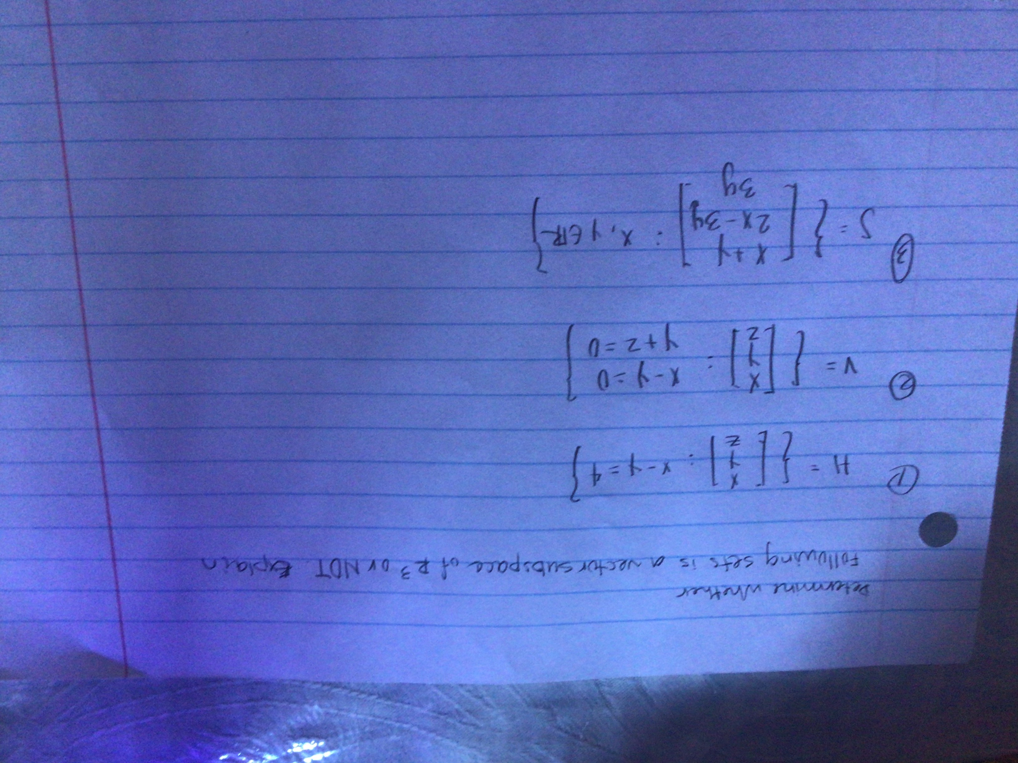Solved Determine whether Following sets is a vestor subspace | Chegg.com