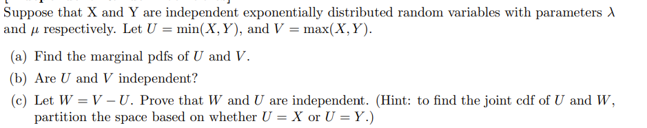 Suppose that X and Y are independent exponentially | Chegg.com