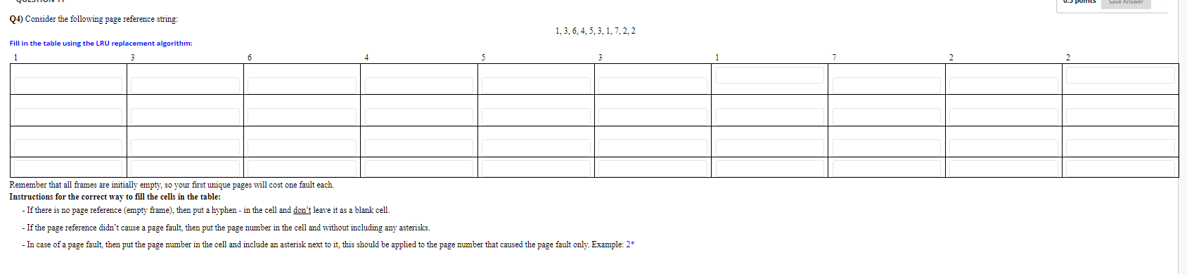 Solved Q4) Consider the following page reference string: | Chegg.com