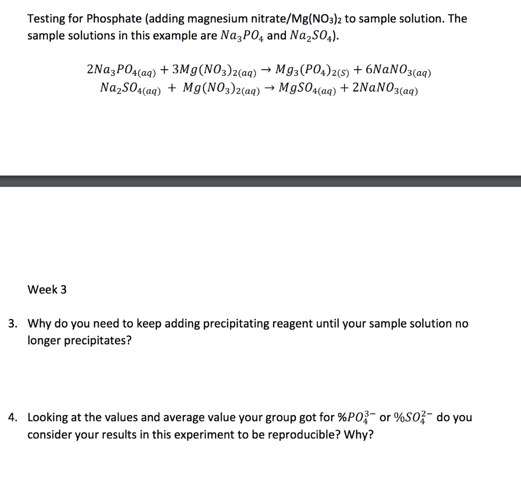 Solved 1. The presence of magnesium ion (Mg2+) in an unknown | Chegg.com
